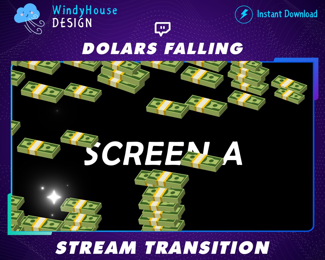 Dollars Falling Stream Transition, Money Twitch Transition, Moneys ...