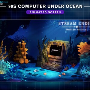 Animated Stream Screen Undersea Computer, Summer Twitch Overlay, Shark ...