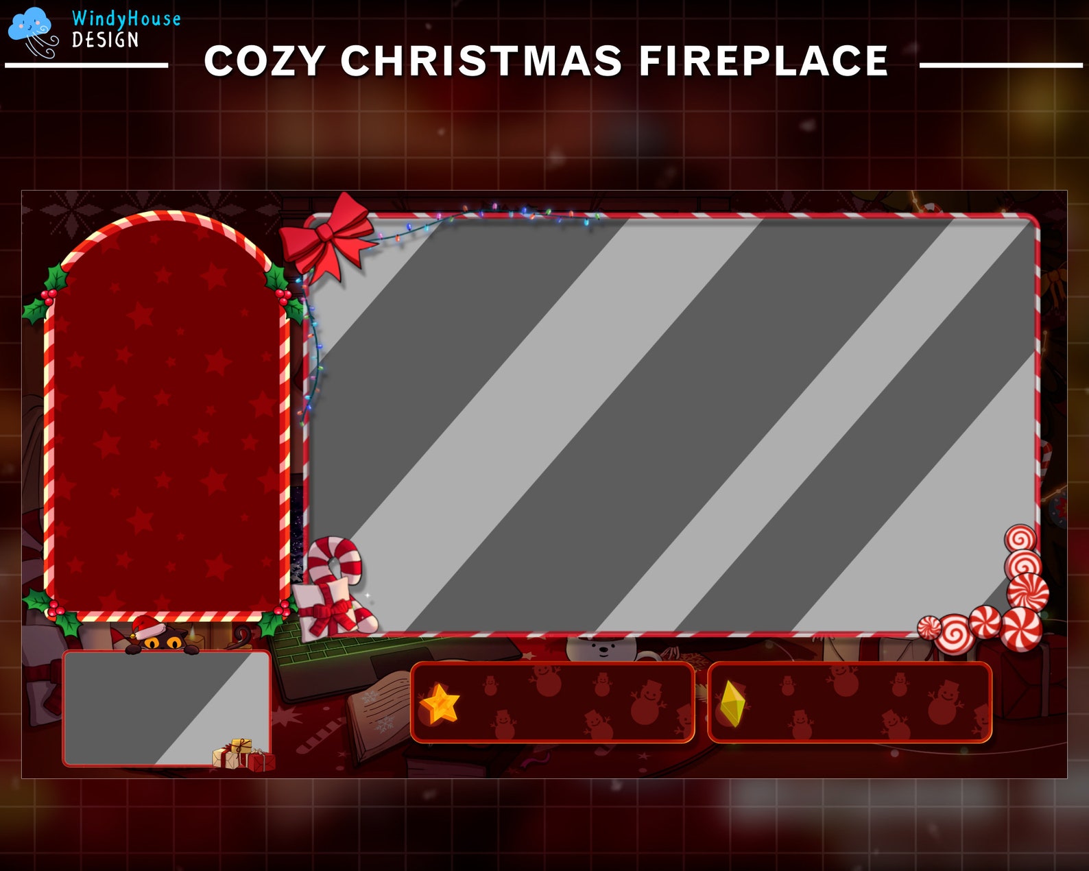 Animated Full Stream Package Cozy Christmas Room, Aesthetic Xmas Room ...