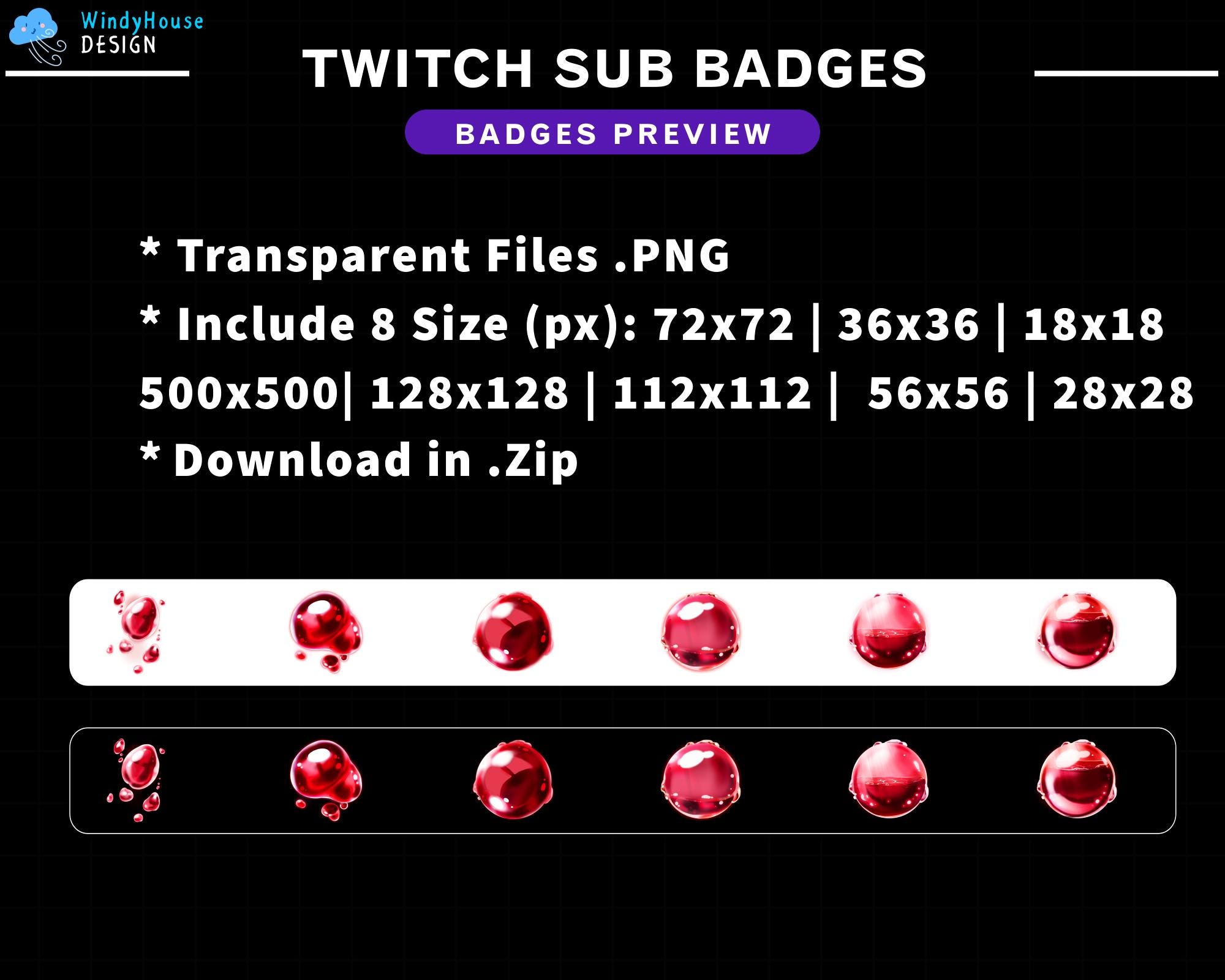 Blood Ocean Bubble Twitch Sub Badges/ Deep Sea Twitch Sub Badges Set ...