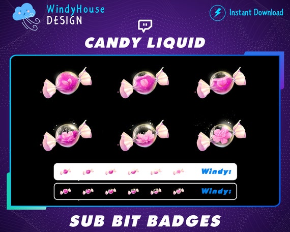 Sweet Candys Sub Badges Cherry Blossom Bit Badges Candy - Etsy