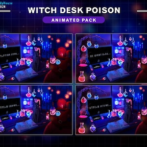 Animated Stream Package Witch Desk Poison, Halloween Desk Twitch ...