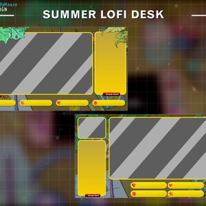 Animated Twitch Overlay Summer Desk, Animated Stream Package Cozy Lofi ...