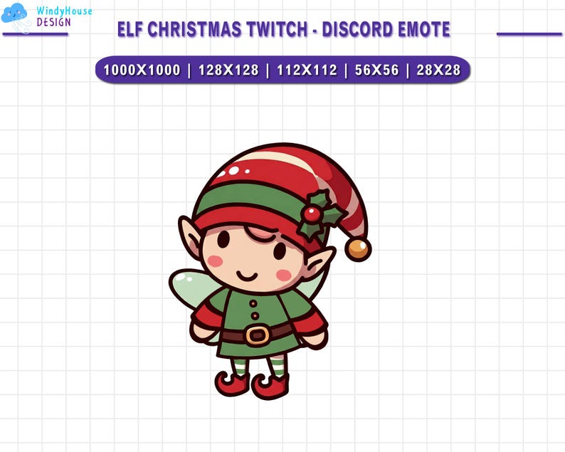 Animated Elf Christmas BAN Twitch Emotes, Cute Xmas Discord Emote Pack ...