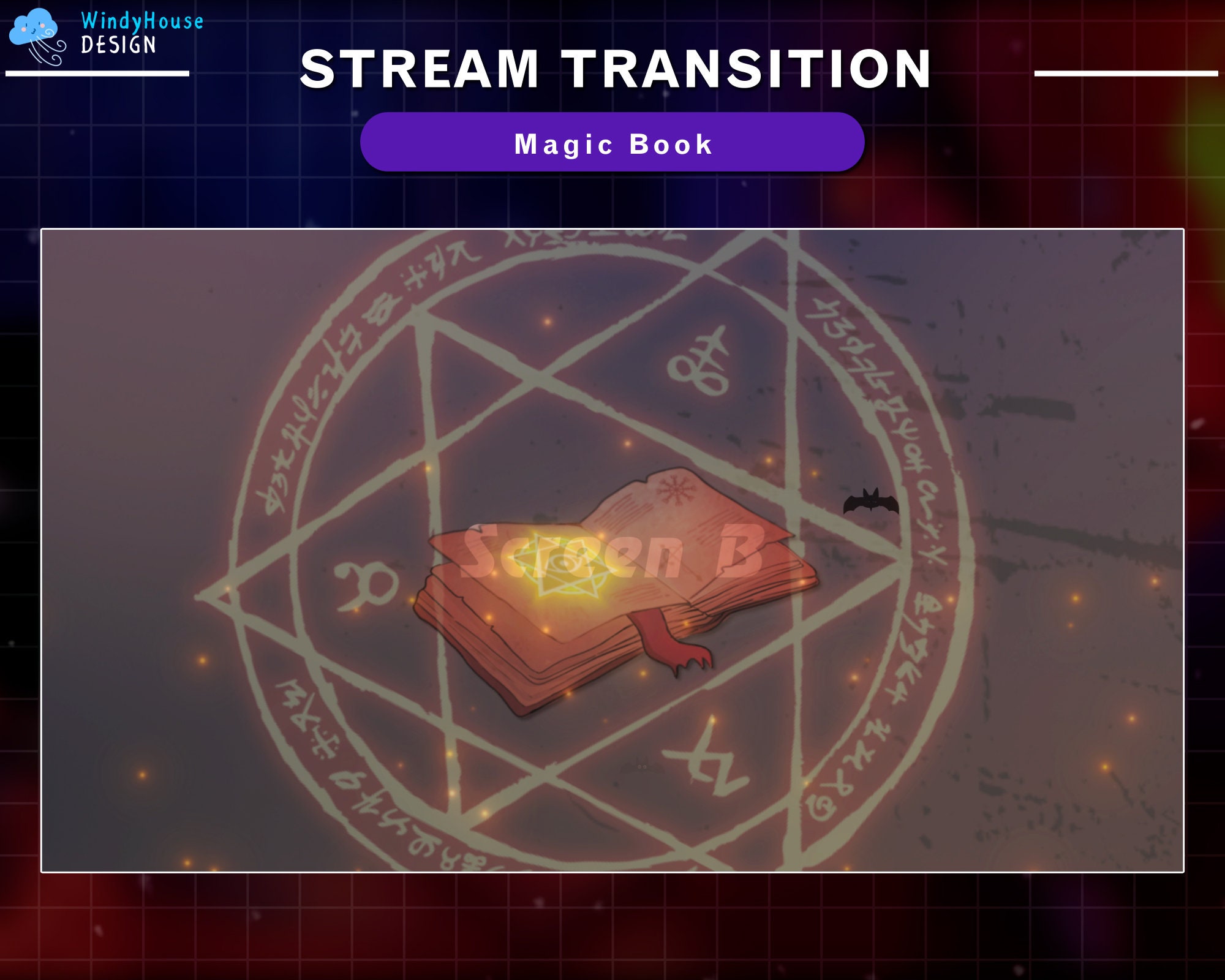 Animated Stream Halloween Transition Magic Book Twitch - Etsy