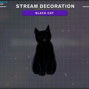 Animated Black Cat Stream Decoration, Halloween Cat Twitch Decoration ...