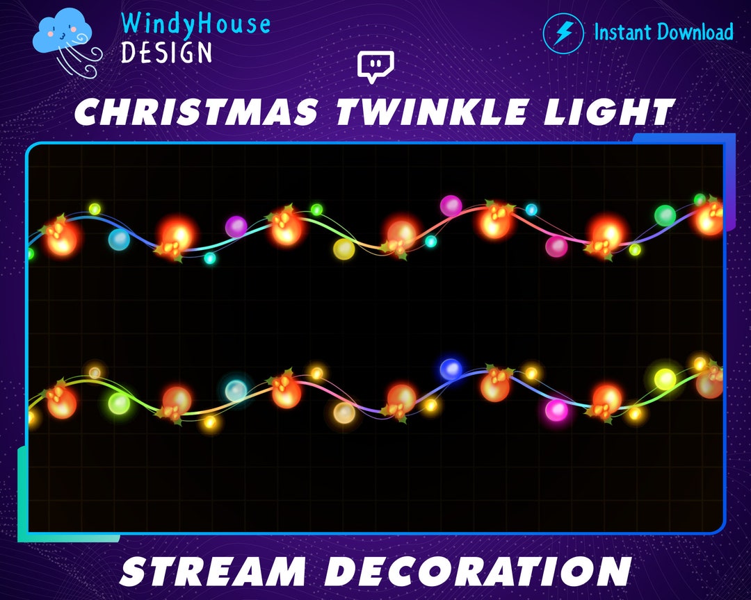 2x Christmas Twinkle Lights Twitch Stream Decoration, Snowflakes Lights ...