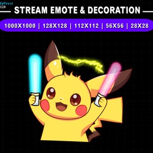 Animated Twitch Emote Pikachu Cheering, Cute Pokemon Stream Emote ...