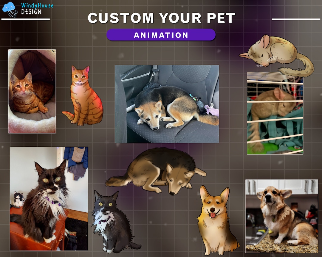 Custom Your Pet Animation, Cat Twitch, Dog Twitch, Animals Decoration ...