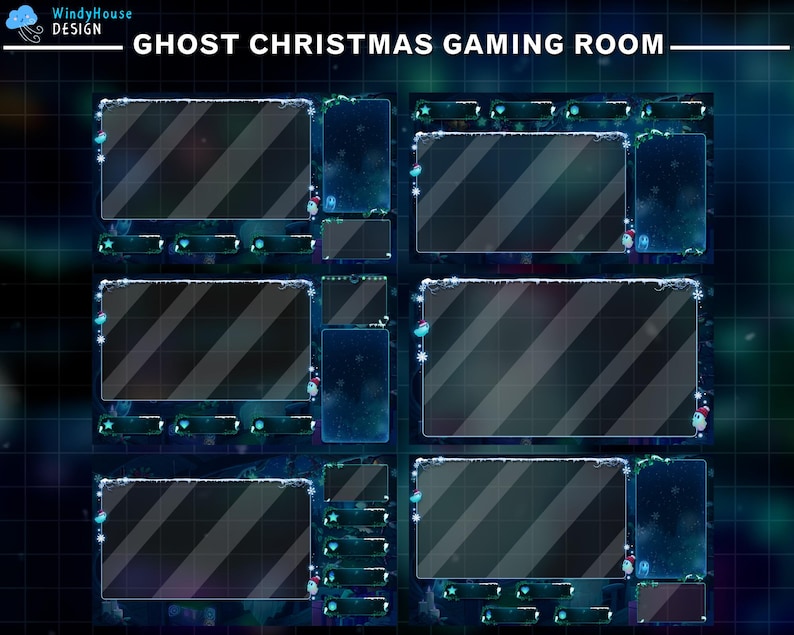 Animated Ghost Christmas Twitch Stream Overlay Pack, Cozy Winter Room ...