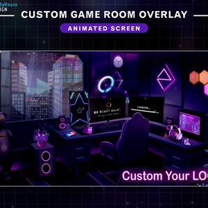 Custom Your Logo, Your Name for Game Room Twitch Overlay, Animated Game ...