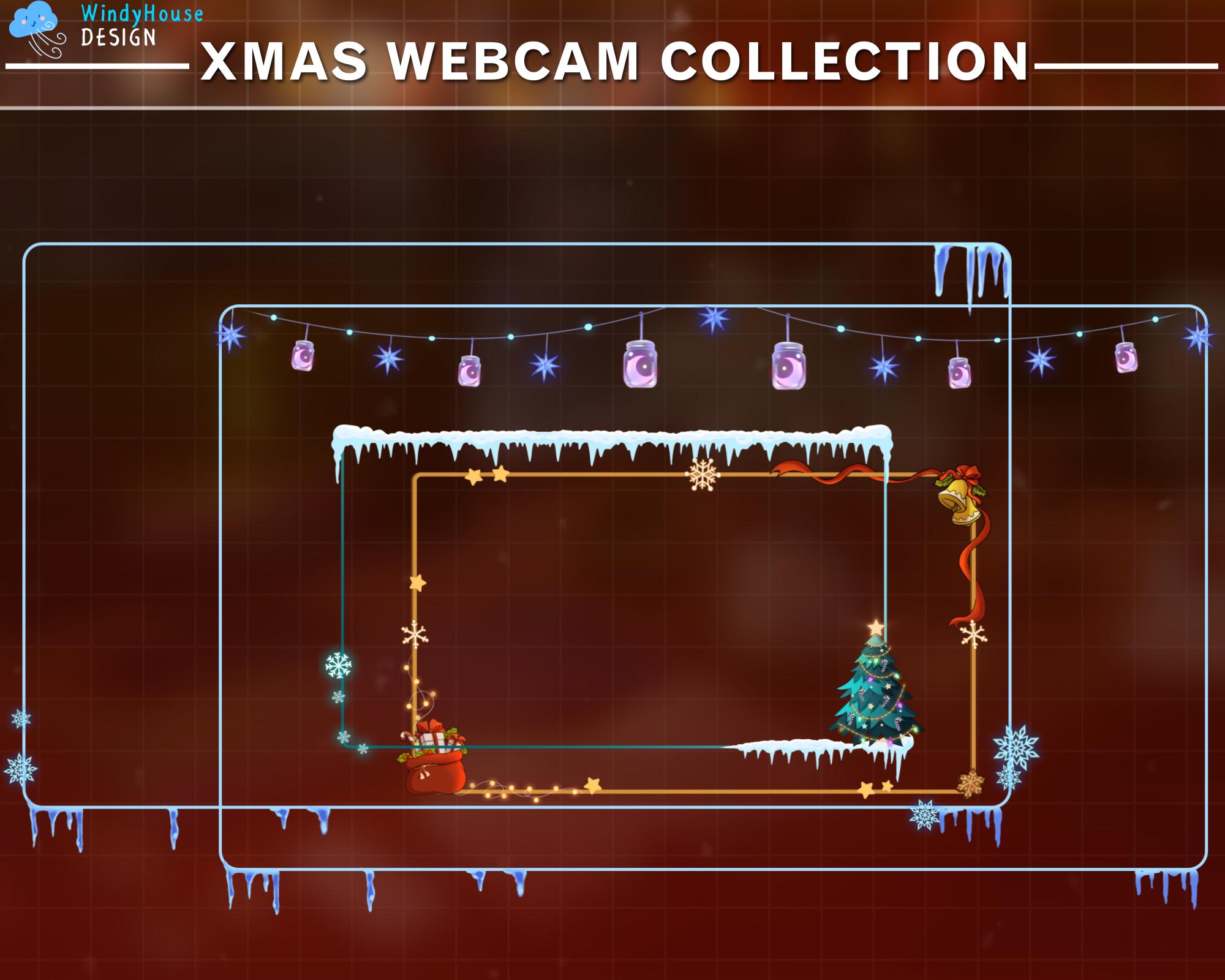 35+ Animated Christmas Webcam Frames Twitch Overlay Pack, Xmas Cute ...