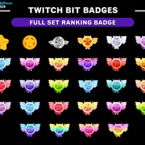 Ranks Twitch Sub Bit Badges, Ranking Twitch Bit Badges Set, Crowns ...