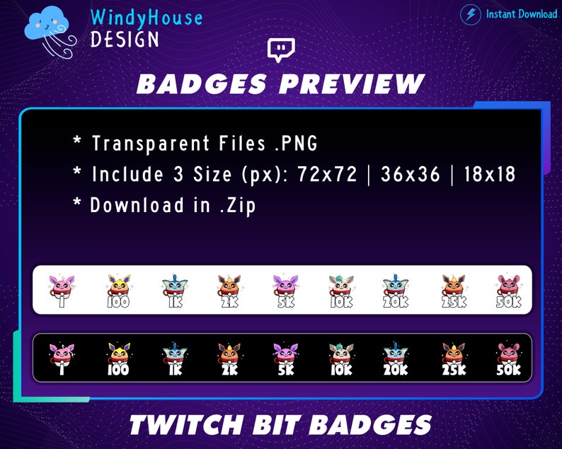 30x Pokemon Cups Bit Badges / Complete Twitch Bit Badges Set/ - Etsy