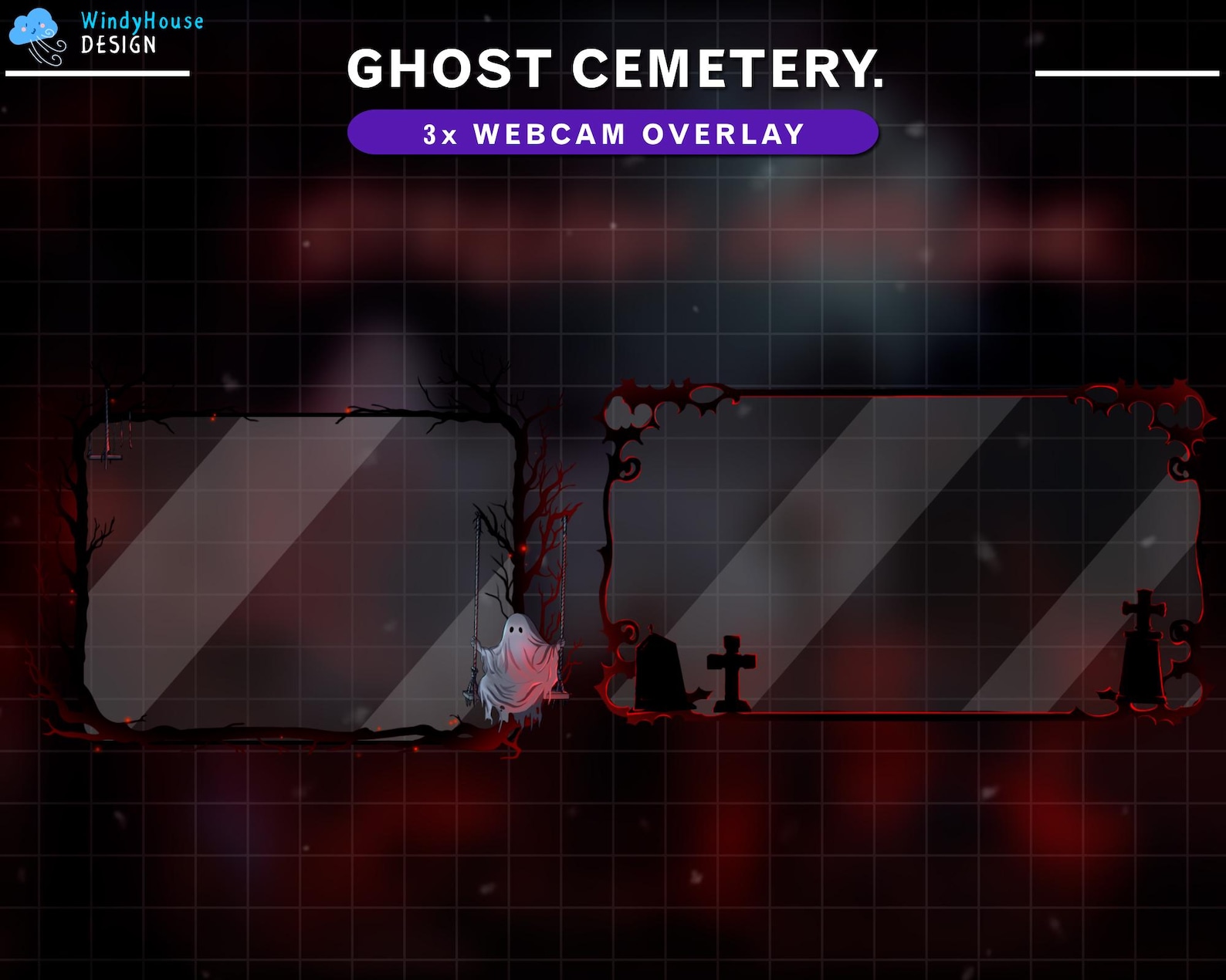 3x Animated Halloween Webcam Borders, Horror Webcam Overlay, Spooky ...