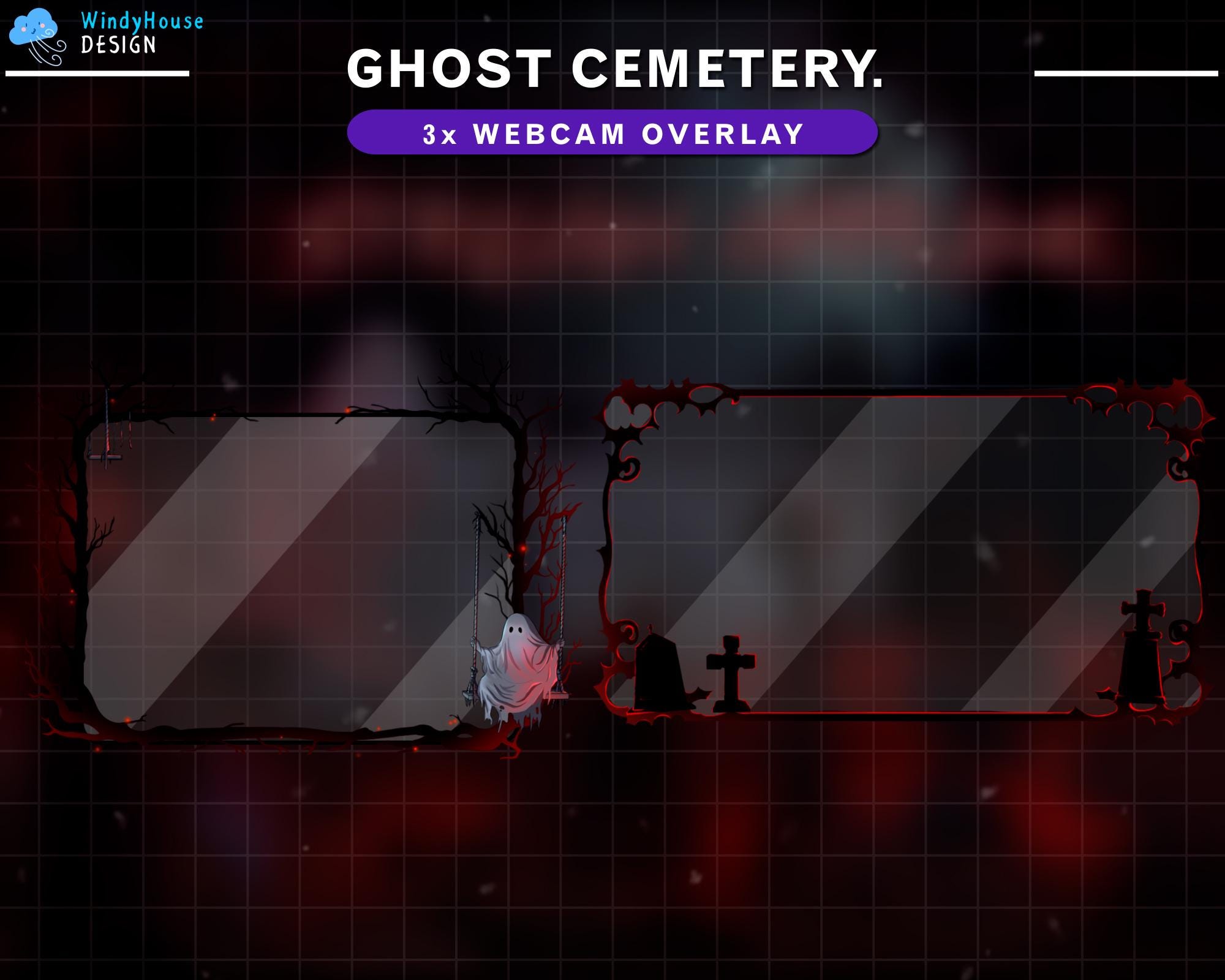 3x Animated Halloween Webcam Borders, Horror Webcam Overlay, Spooky ...