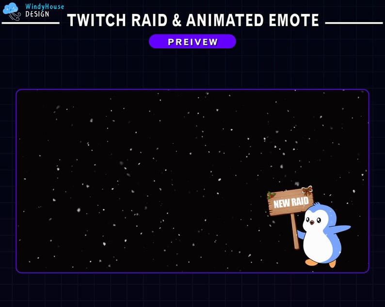 Animated Penguin Running Raid Alert for Twitch, Cute Christmas Raid GIF ...