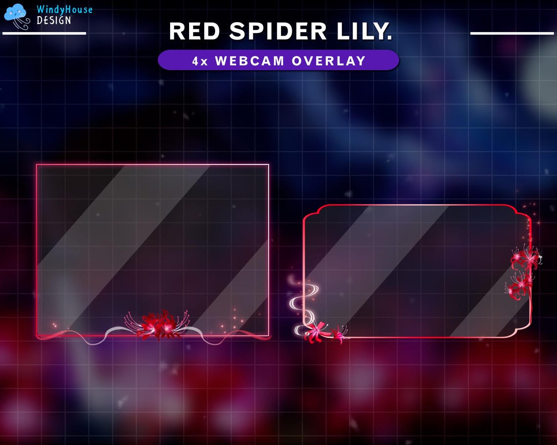 Animated Red Spider Lily Webcam Overlay, Demon Slayer Theme for Vtuber ...