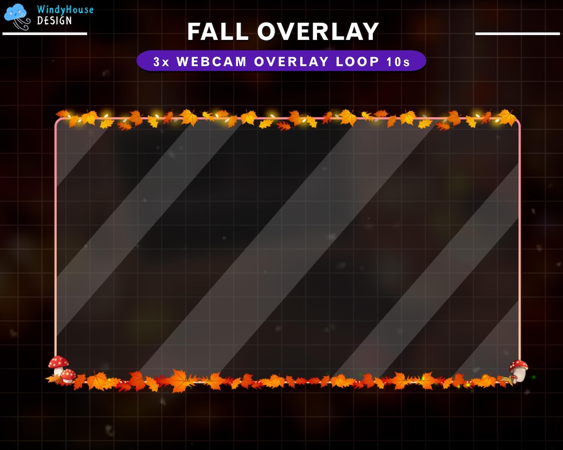 3x Animated Fall Webcam Overlay, Webcam Border for Autumn Twitch ...