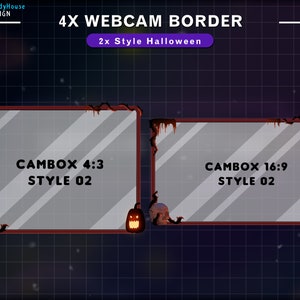 4x Animated Halloween Webcam Borders, Cute Ghost, Skull for Twitch ...