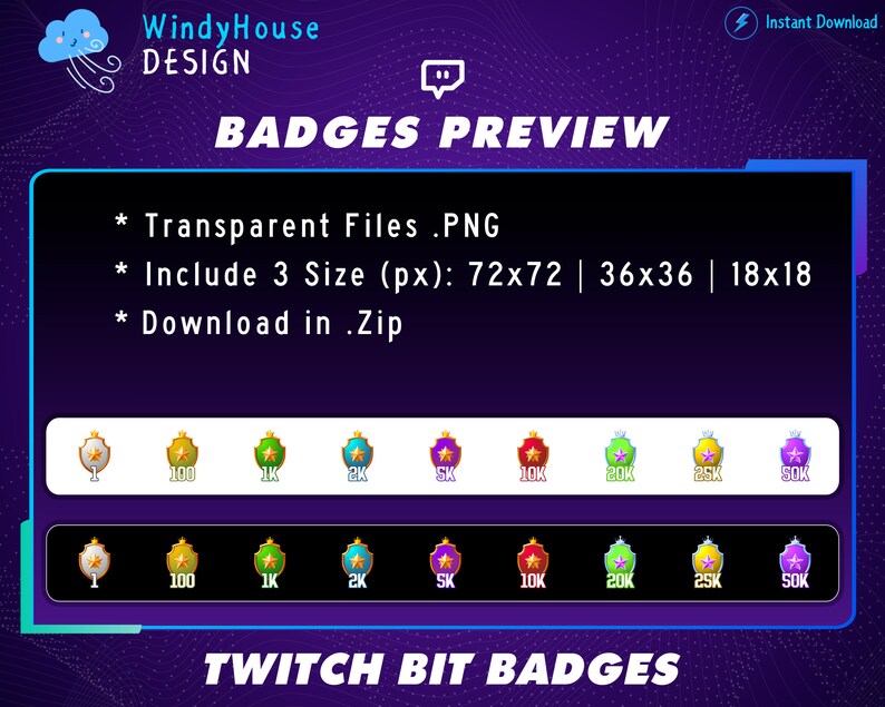 30x Ranks Twitch Bit Badges, Full Twitch Bit Badges Set, Crowns Twitch ...