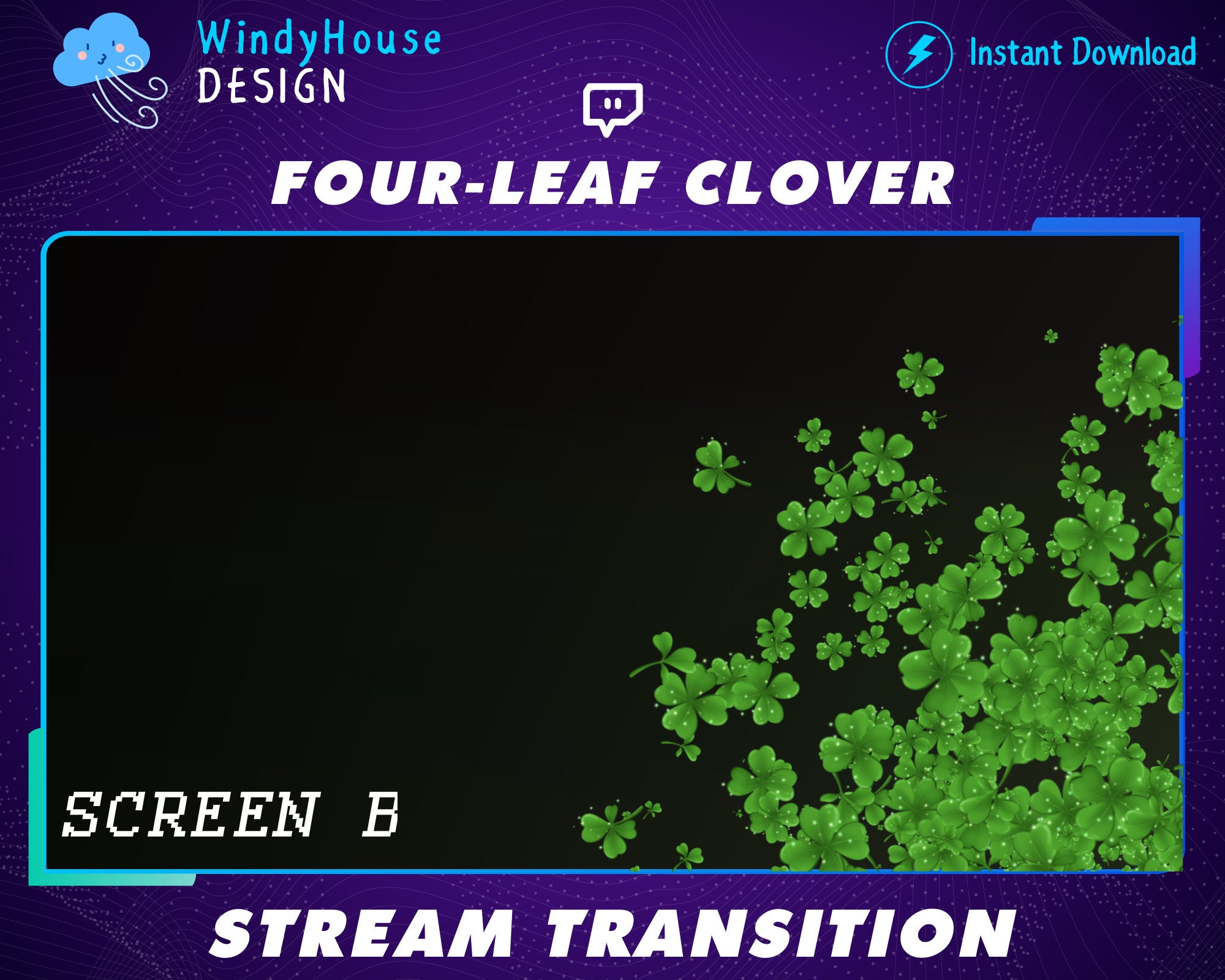 2x Four-leaf Clover Stream Transition, Three-leaves Transition, Leaf ...