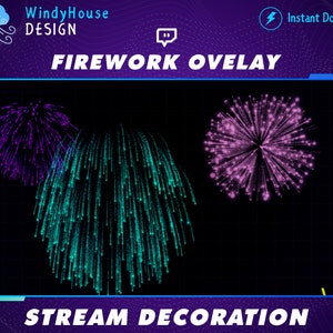 Animated Firework Twitch Overlay, Colorful Firework, Stream Decoration ...