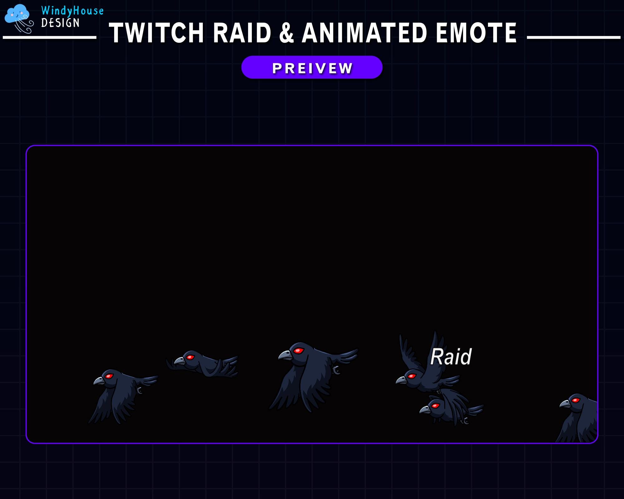 Animated Crows Flying Twitch Raid Alert Pack, Raven Emotes for ...