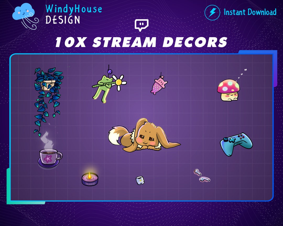 Animated Cozy Aesthetic Desk Stream Decoration, Twitch Graphic Overlay ...
