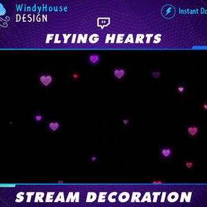 2x Animated Stream Decoration Heart Overlay, Valentine's Overlay, Love ...