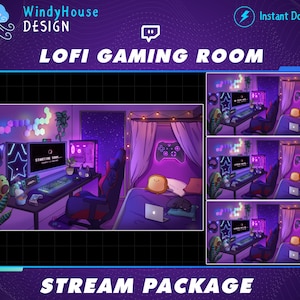 Animated Gaming Room Twitch Stream Package, Cozy Bed Room Twitch ...
