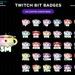 Full Set 30 Winter Coffee Cups Twitch Bit Badges / Christmas Twitch Bit ...