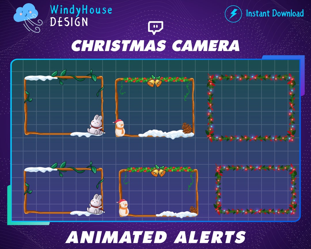 6x Animated Christmas Webcam Overlays, Xmas Cute Facecam, Cute Custom ...