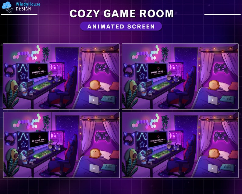 Animated Twitch Screens Cozy Game Room, Animated Stream Screens Cozy ...