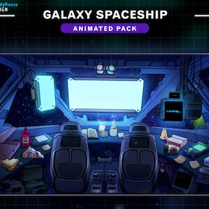 Animated Stream Package Lo-fi Spaceship, Animated Twitch Overlay Galaxy ...