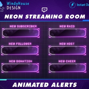 Animated Streaming Room Twitch Stream Package, Game Room Twitch Overlay ...