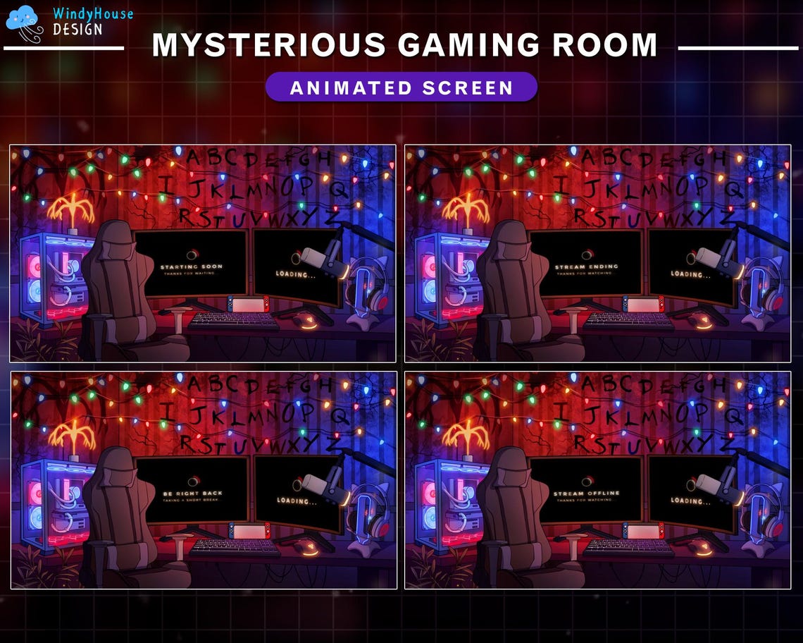 Animated Mysterious Game Room Twitch Screen, Spooky Things Theme ...