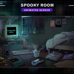 Animated Twitch Screens Spooky Room, Halloween Room Stream Screens ...