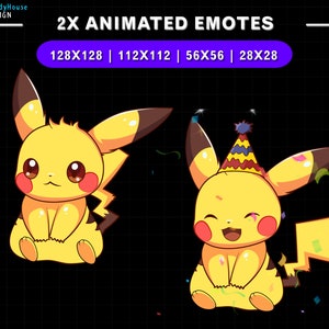2x Animated Pikachu Happy Twitch Emote, Cute Pokemon Stream Emote ...