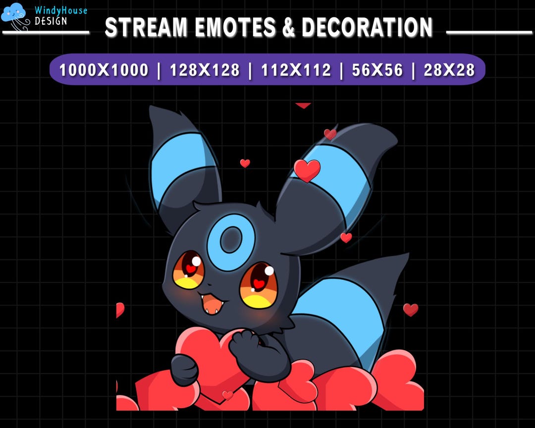 Animated Umbreon Love Twitch Emote, Valentine's Day Twitch Emotes - Etsy