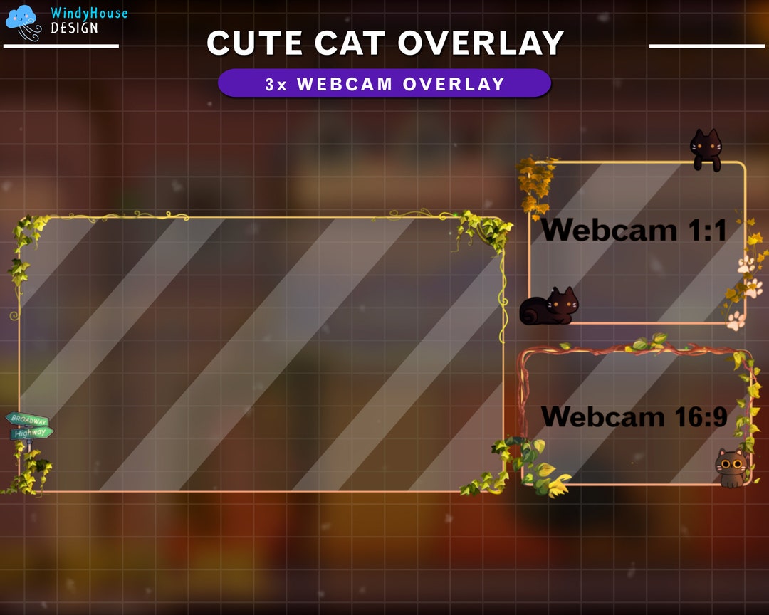 Animated Cute Cat Webcam Overlay - Etsy