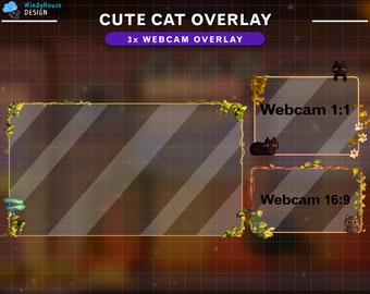 Animated Twitch Overlay Lo-fi Desk Meowth, Cute Cat Stream Package ...