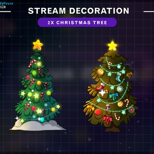 2x Animated Christmas Tree Collection Stream Decoration, Christmas ...