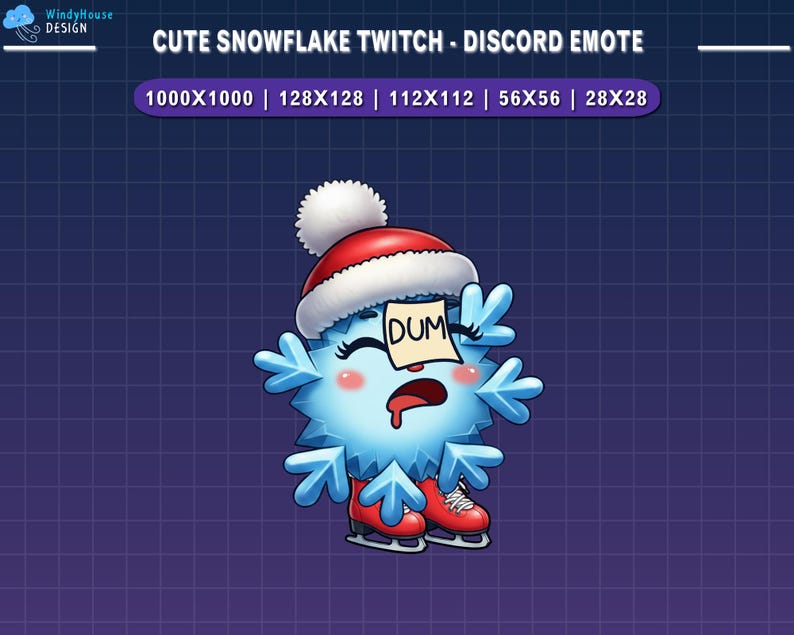 22x Animated Snowflake Twitch Emotes Pack, Cute Winter Emote Set for ...