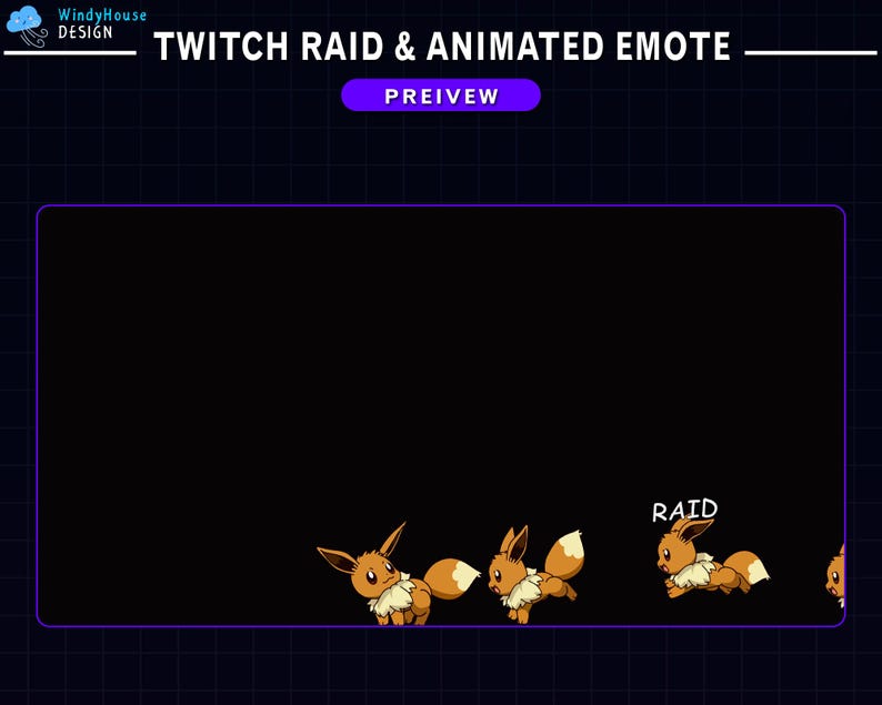 Animated Eevee Running Twitch Raid Alert, Cute Eevee Twitch Emote, New ...