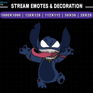 Animated Stitch Venom Twitch Emote, Zombie Stitch Stream Emote, Discord ...