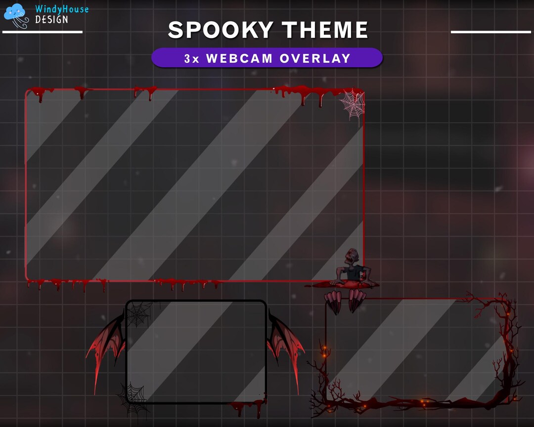 3x Animated Halloween Webcam Borders, Horror Webcam Overlay, Vampire ...