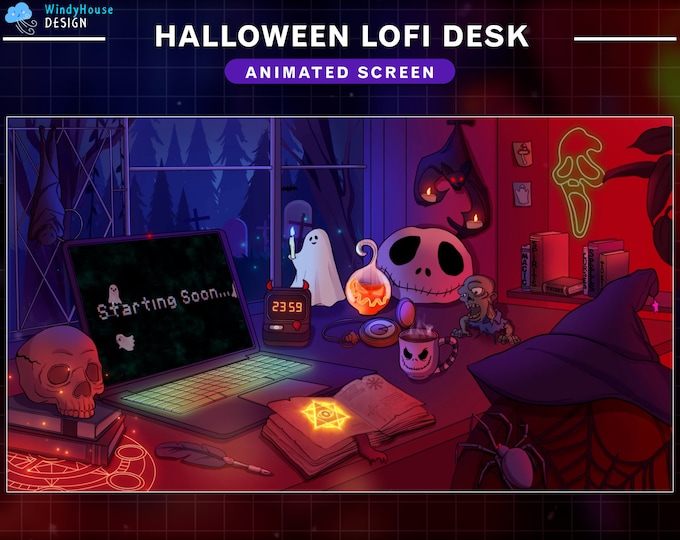 Animated Twitch Overlay Cozy Lofi Desk Stream Screen, Lofi Desk Stream ...