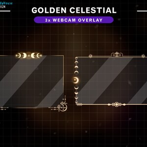3x Animated Retro Webcam Celestial, Gold Webcam Border for Celestial ...