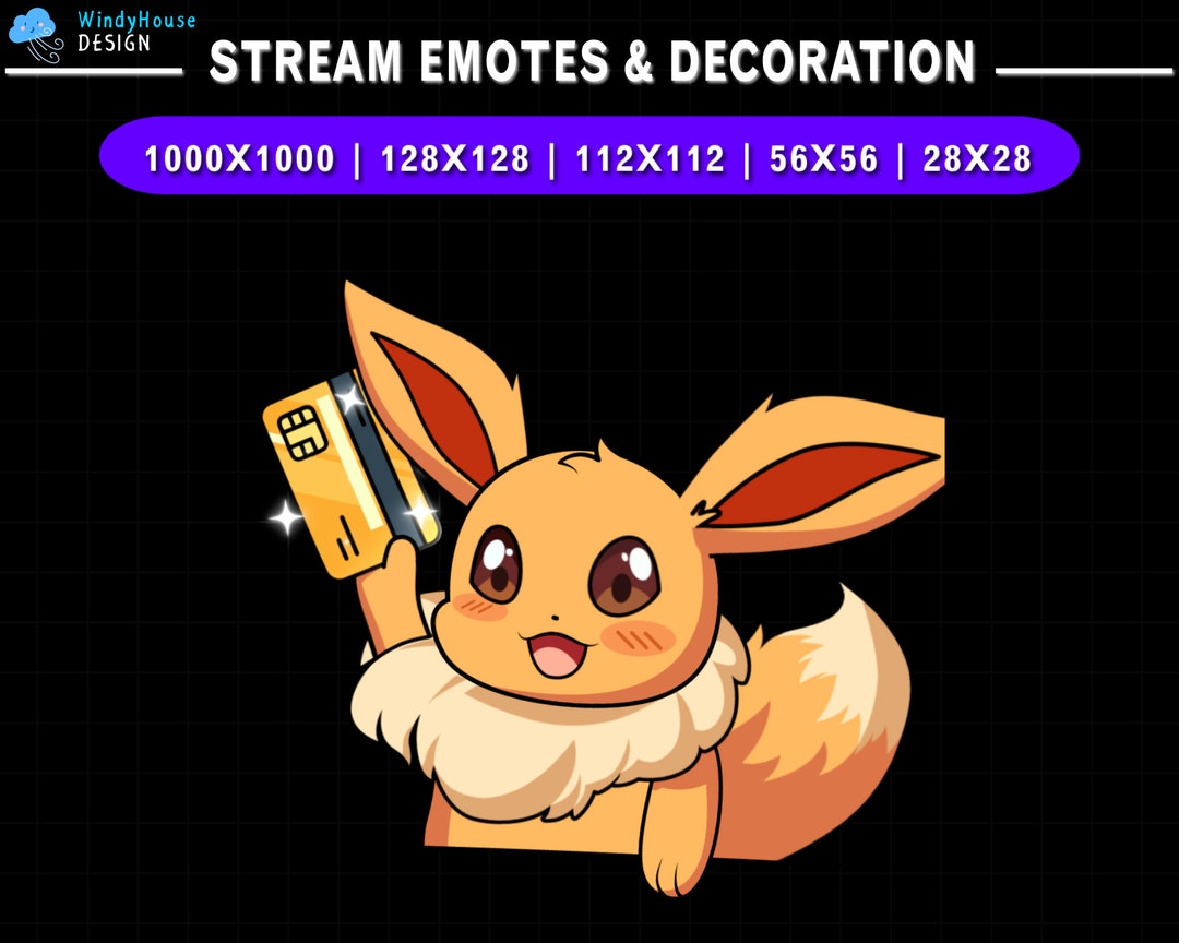 Animated Twitch Emote, Stream Decoration Eevee Bank Card, Eevee Twitch ...